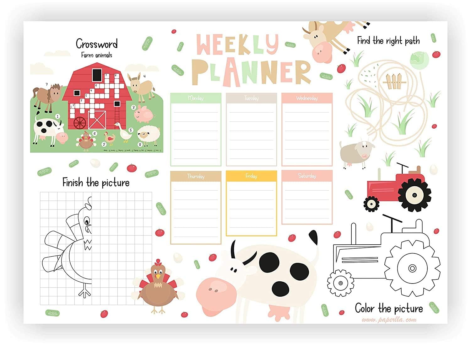 Weekly Planner Writing Pad/Little Explorer Space Fun Activity Notepad ...